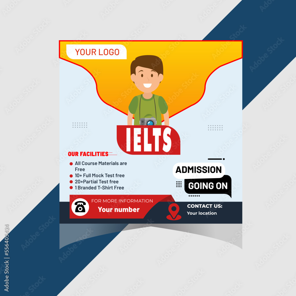 Ielts social media post design Stock Vector | Adobe Stock