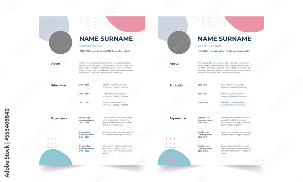 Professional Resume CV Template Layout. Beautiful CV / Resume template ...