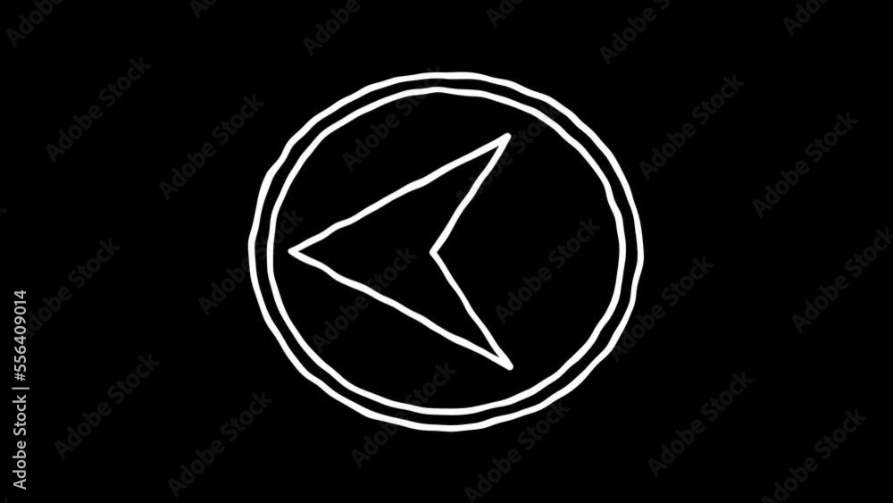 Arrow icon sign or symbol animation. White Highlight Elements. Doodle ...