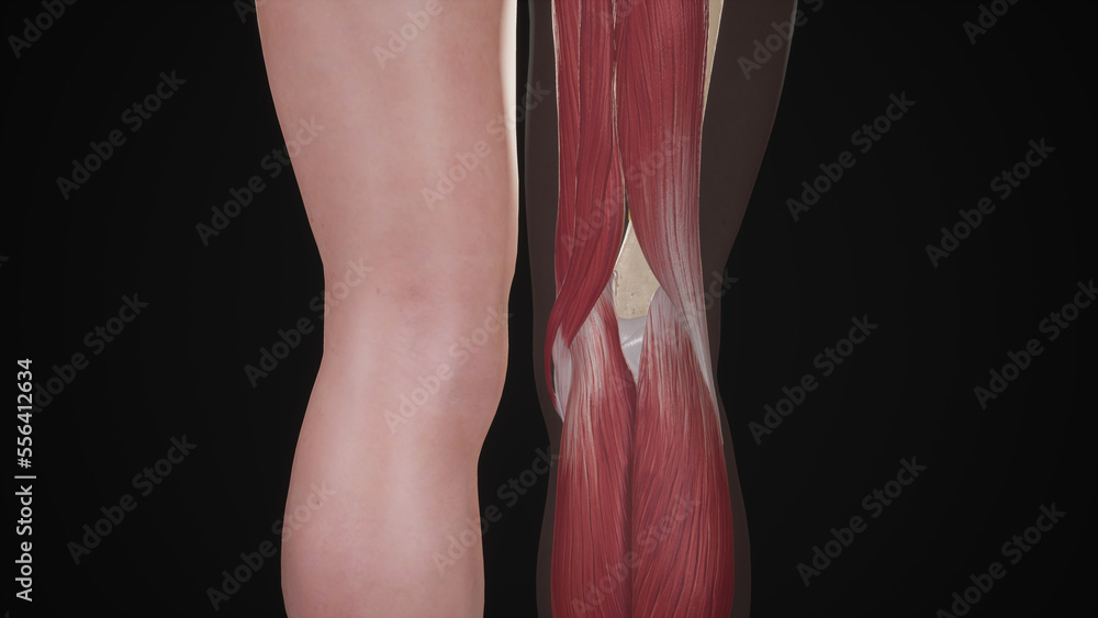 Boundaries of Popliteal Fossa.3d rendering Stock Illustration | Adobe Stock