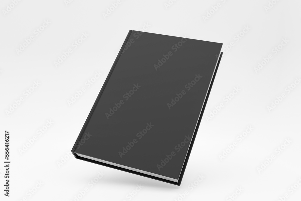 black blank book on white background, for your book mockup purposes, 3d ...