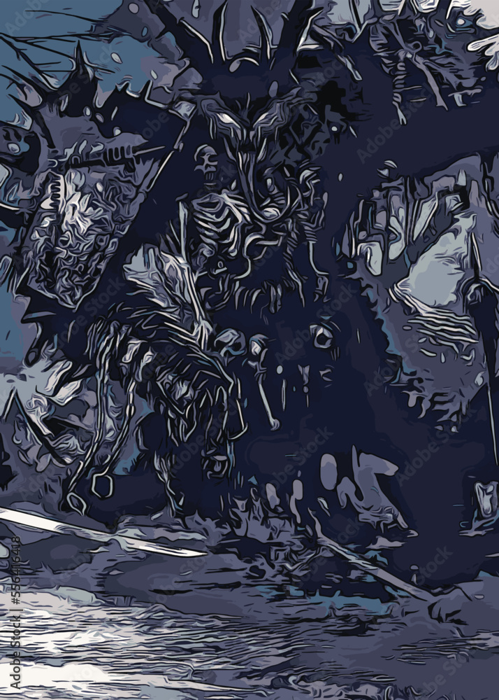 Monster Fantasy Art Creative Poster Image, dark fantasy concept ...