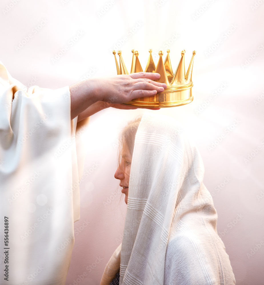 Hands placing a crown on a woman's head Stock Photo | Adobe Stock