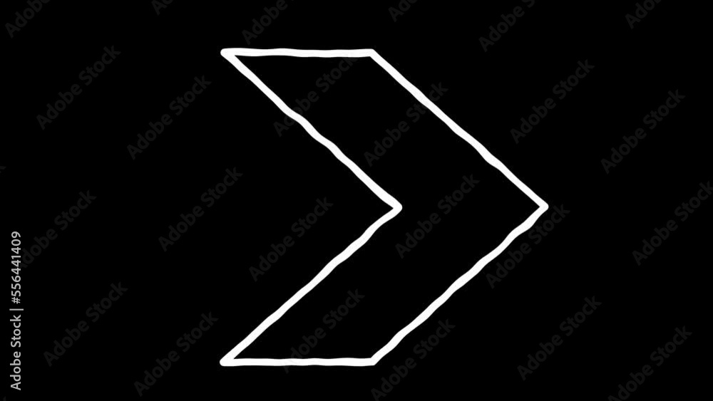 Arrow icon sign or symbol animation. White Highlight Elements. Doodle ...