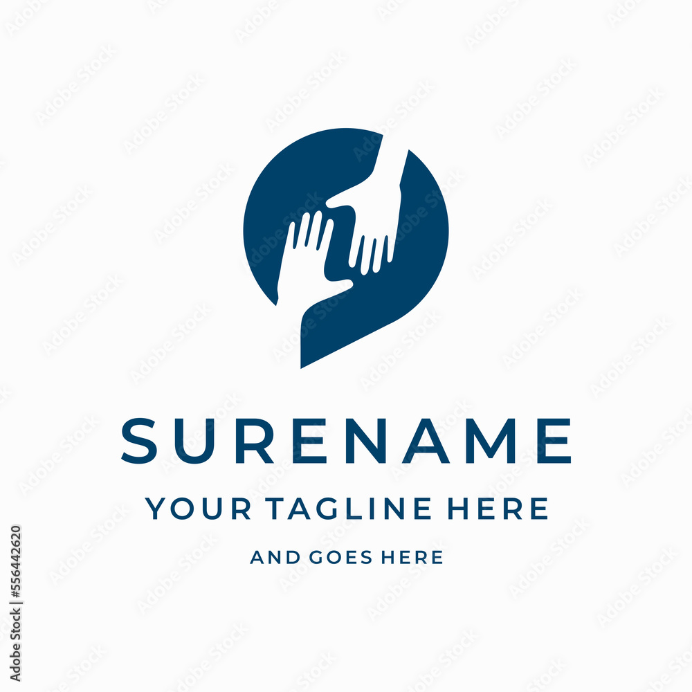 Bubble chat hand talk care give help humanity fund organization custom ...