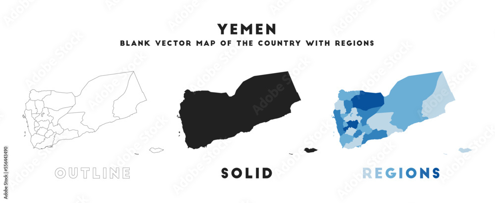 Yemen map. Borders of Yemen for your infographic. Vector country shape ...