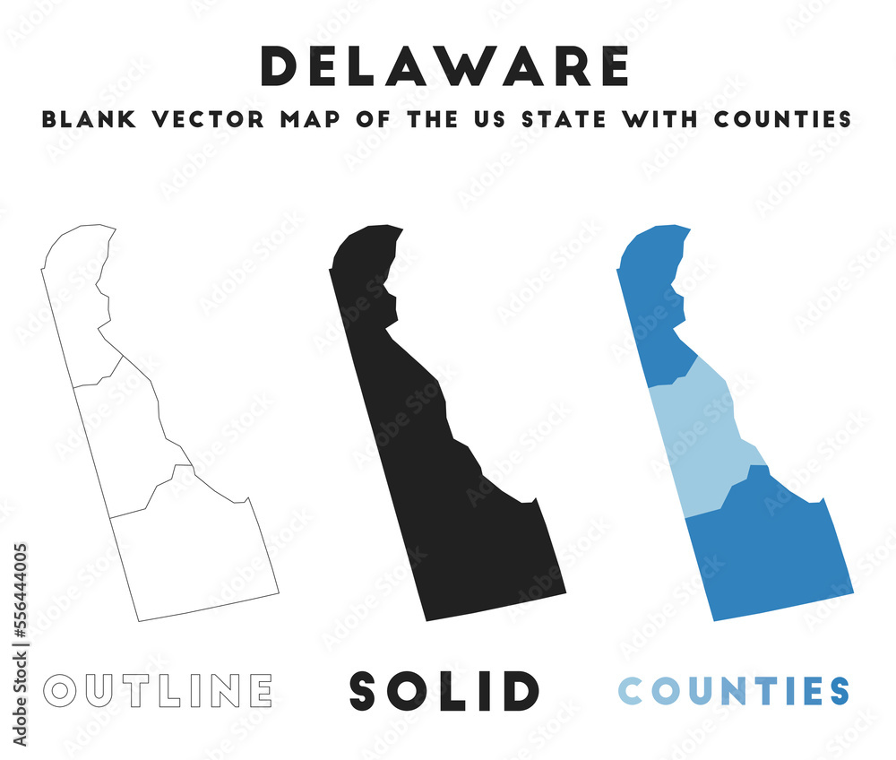 Delaware map. Borders of Delaware for your infographic. Vector us state ...