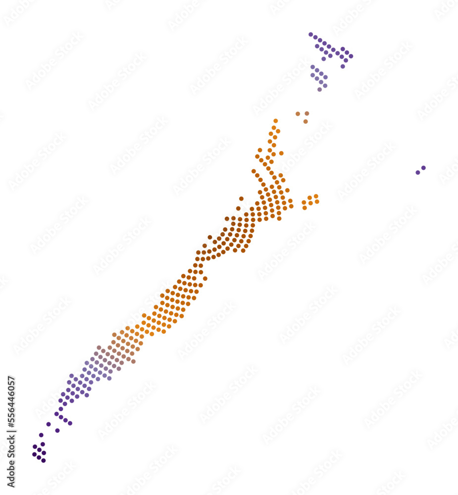 Palawan dotted map. Digital style shape of Palawan. Tech icon of the ...