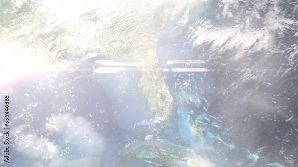 Earth zoom in from outer space to city. Zooming on Lakeland, Florida ...