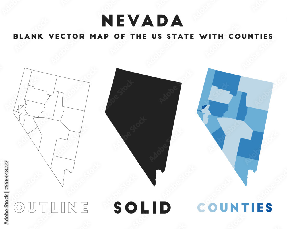 Vetor de Nevada map. Borders of Nevada for your infographic. Vector us ...
