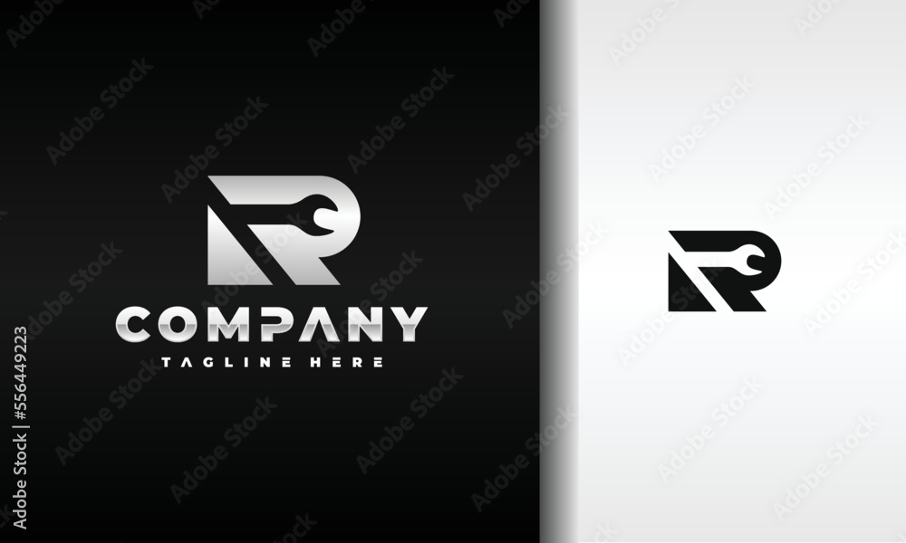 initial R hammer logo Stock Vector | Adobe Stock