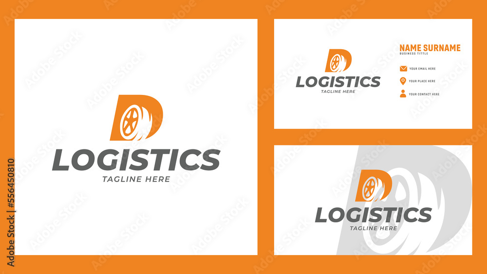 letter D logistics company logo with business card design Stock Vector ...