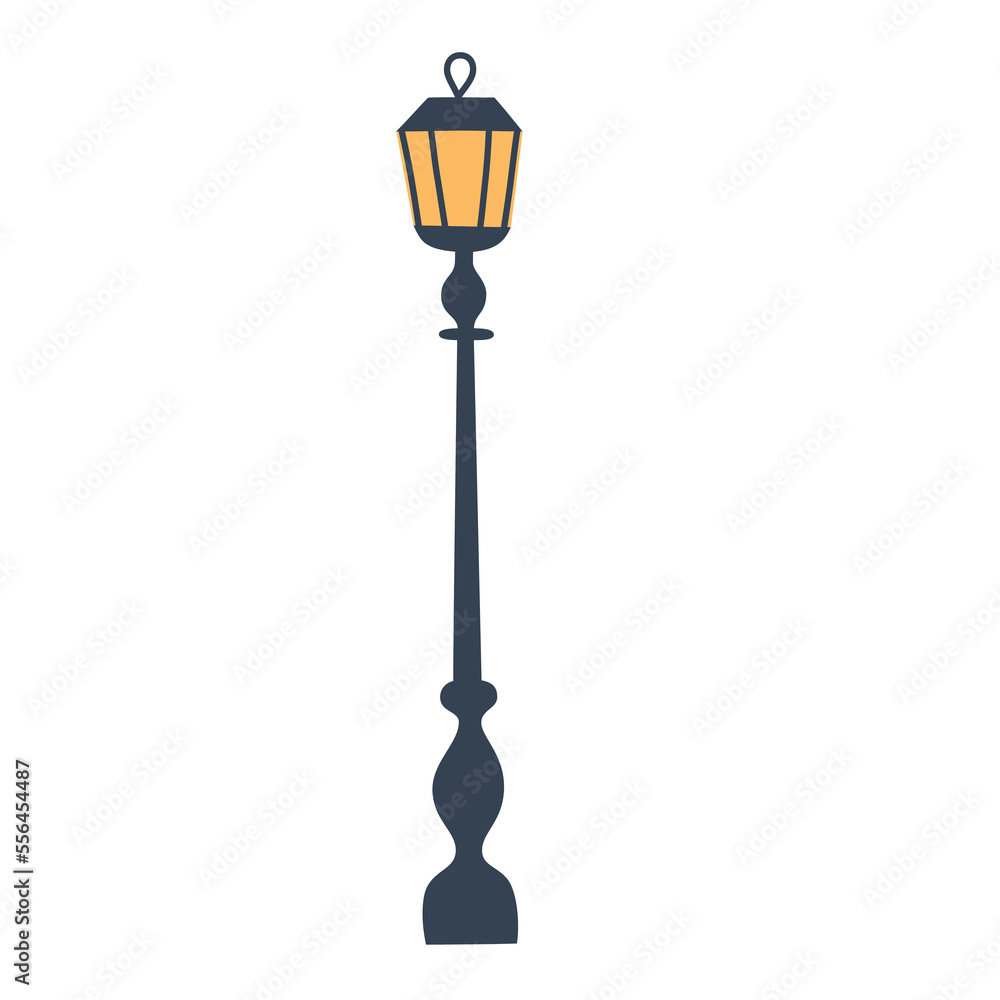 Street light icon, vector doodle illustration of street lamp, light ...