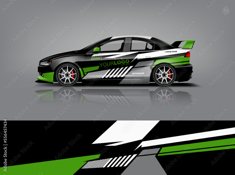 Car decal design vector. Graphic abstract stripe racing background kit ...