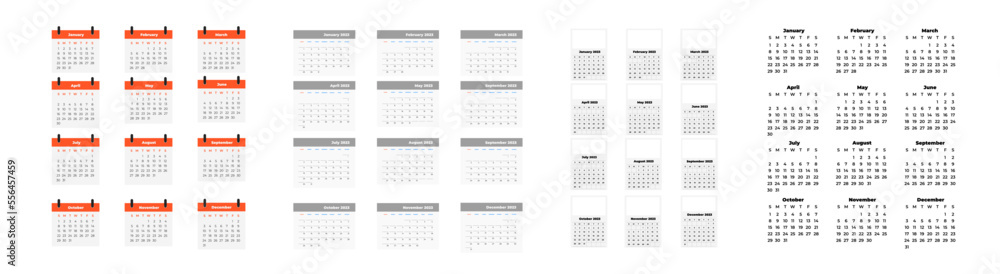 Calendar 2023 year. 2023 Calendar year vector illustration. Stock ...