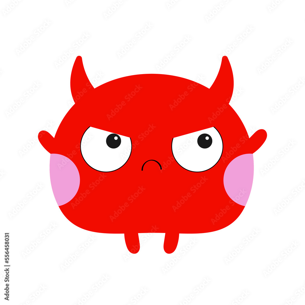 Cute monster silhouette. Happy Halloween. Red animal. Funny Kawaii ...