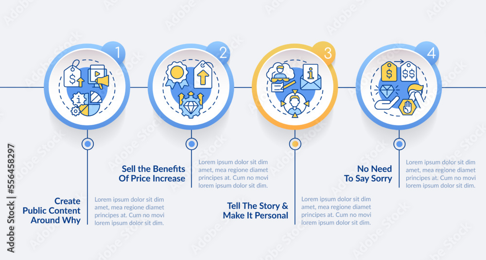 Raise prices without losing customers blue circle infographic template ...
