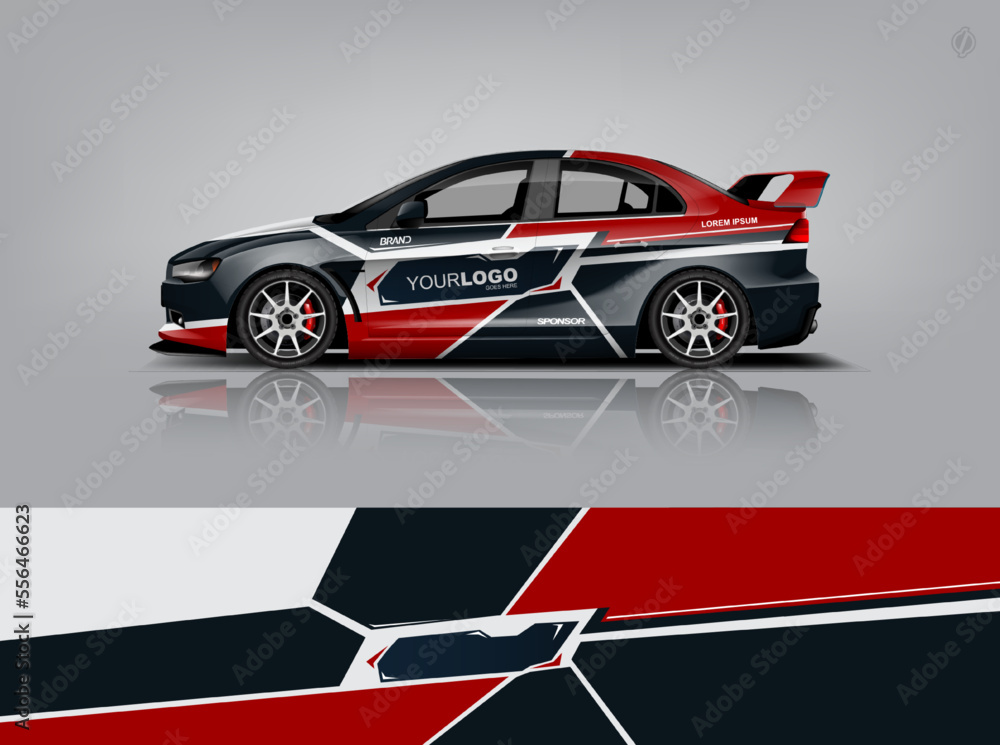Car decal design vector. Graphic abstract stripe racing background kit ...