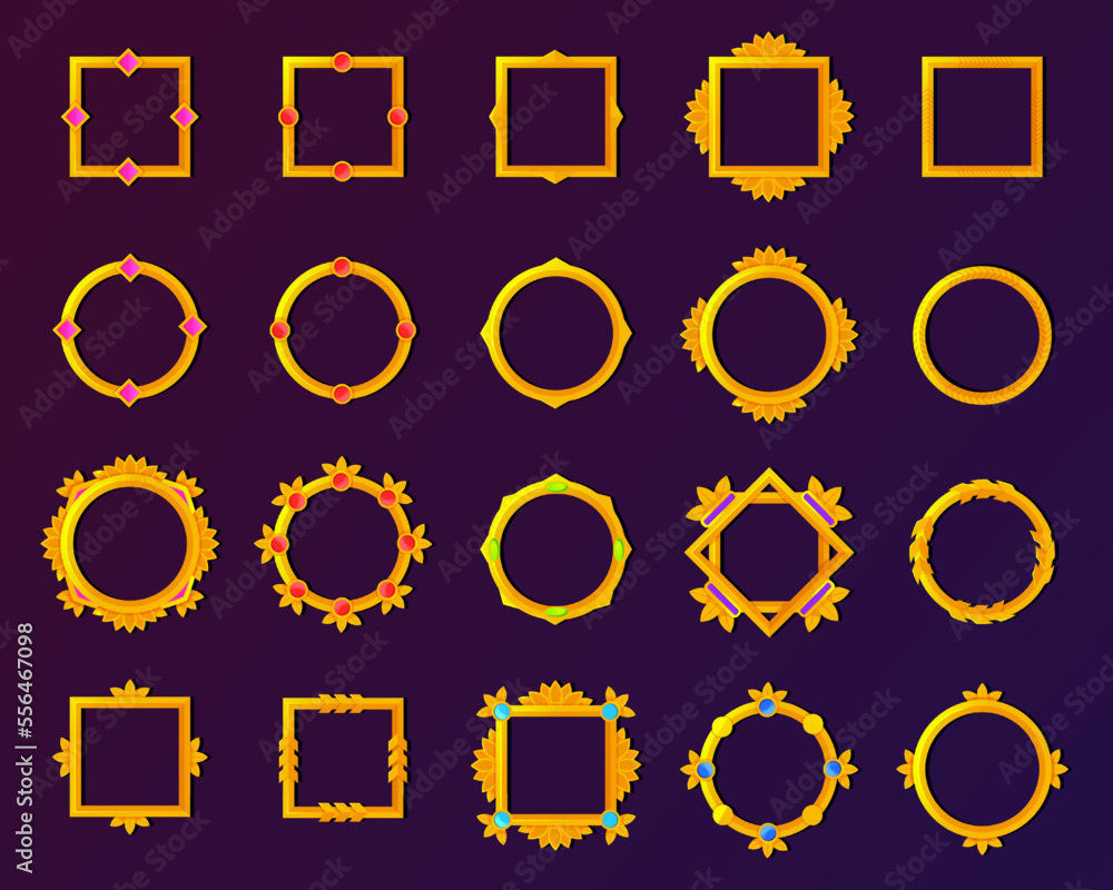 Game Metal Frame Golden Silver Bronze Ui Rpg Buttons Fancy Empty