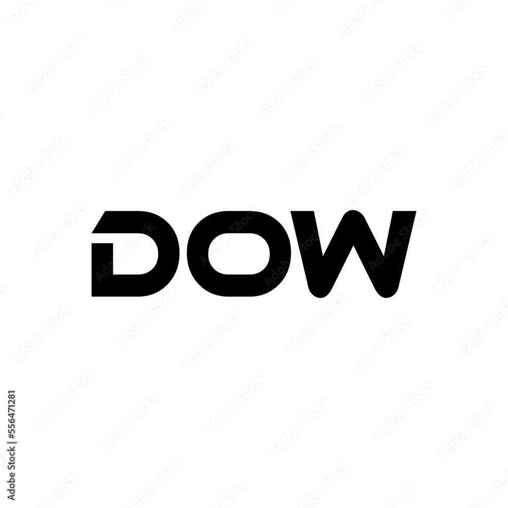 DOW letter logo design with white background in illustrator, vector ...