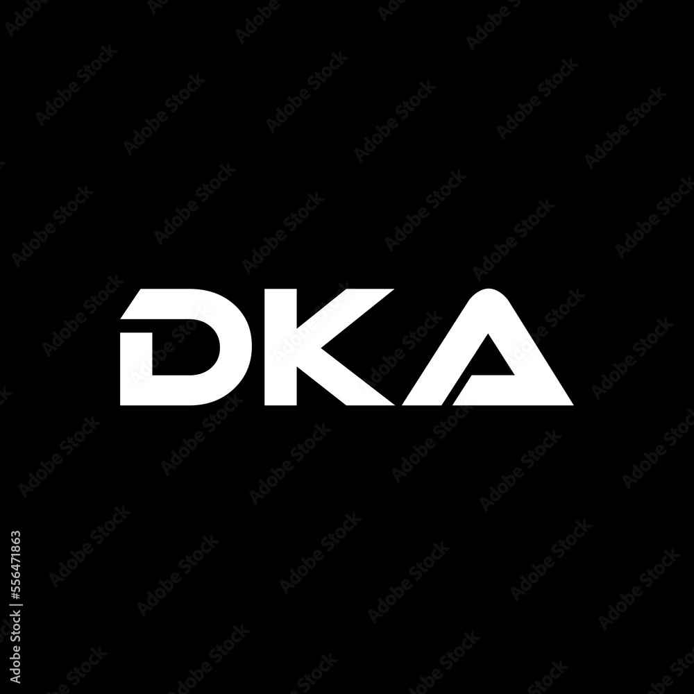 DKA letter logo design with black background in illustrator, vector ...