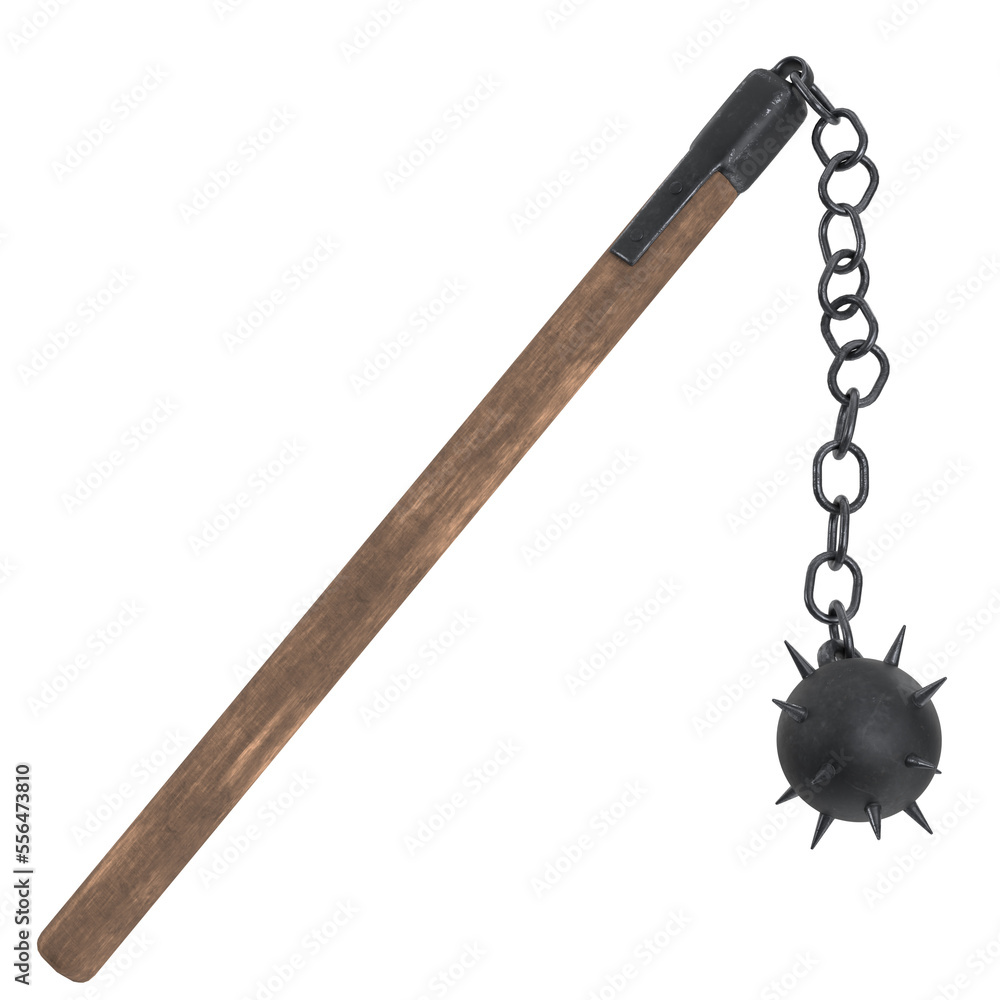 3D rendering illustration of a morning star flail medieval weapon Stock ...