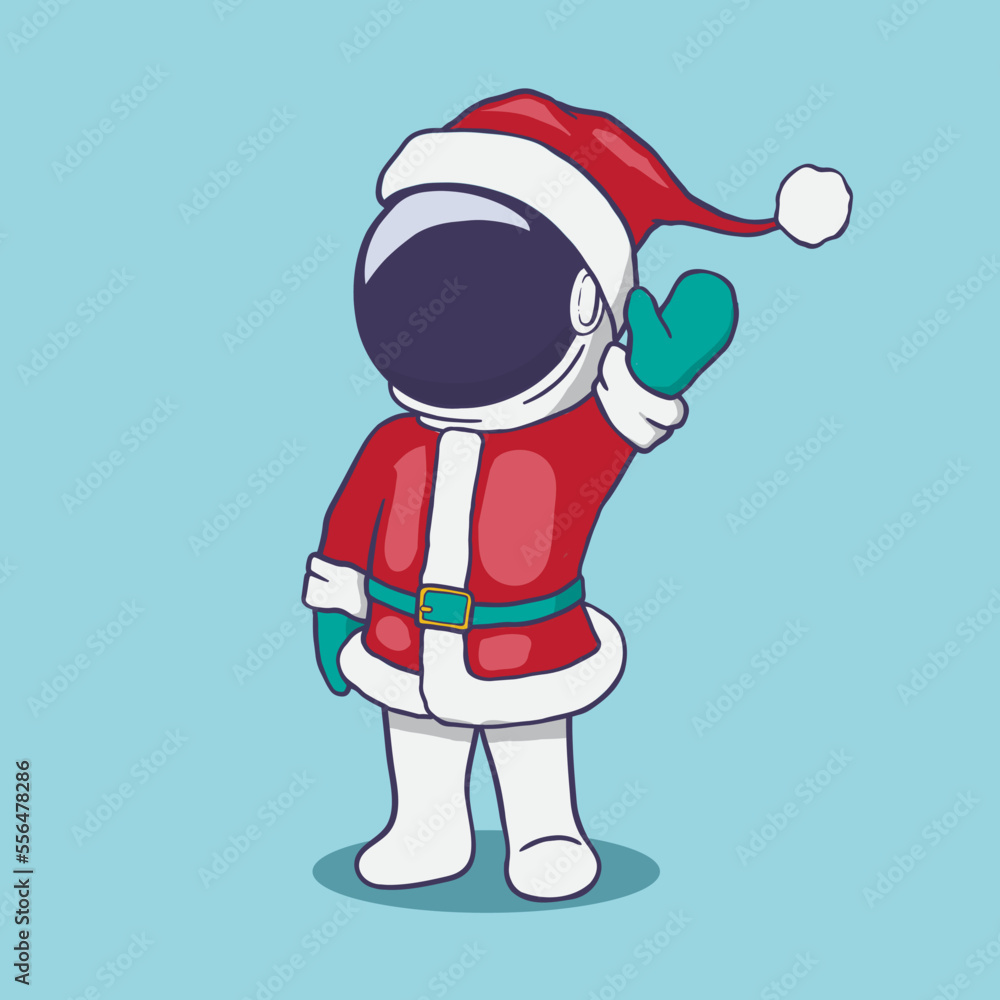 Astronaut santa claus welcomes us Stock Vector | Adobe Stock