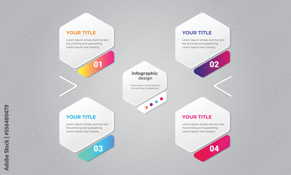 Business process infographic design template. Business concept with 4 ...