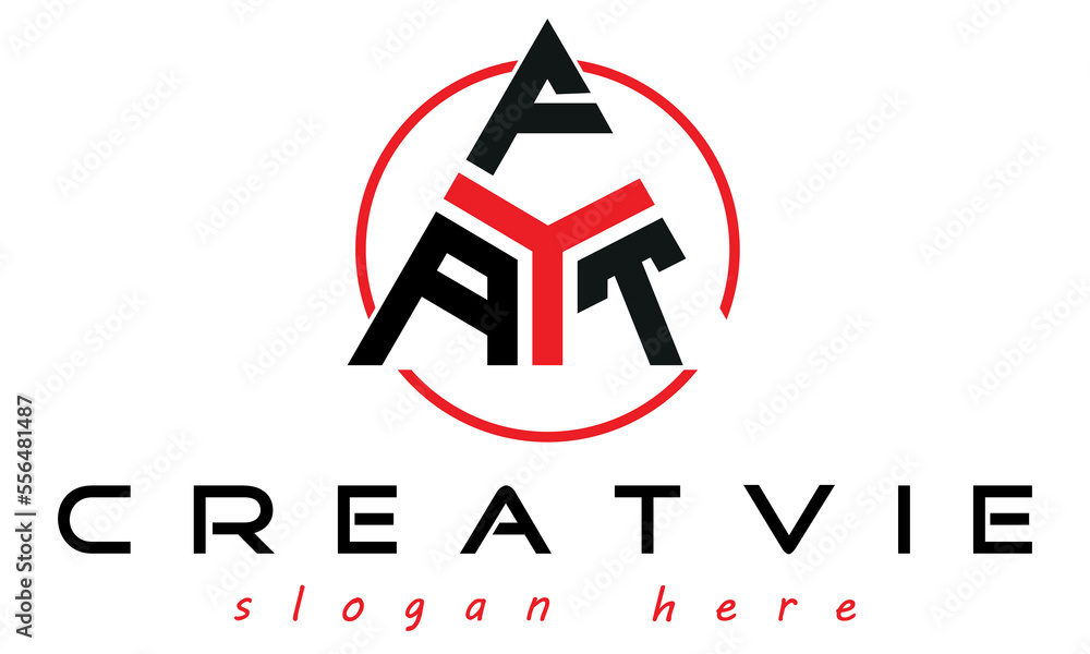 AFT three letter creative triangle shape in circle logo design vector ... AFT three letter creative triangle shape in circle logo design vector ...