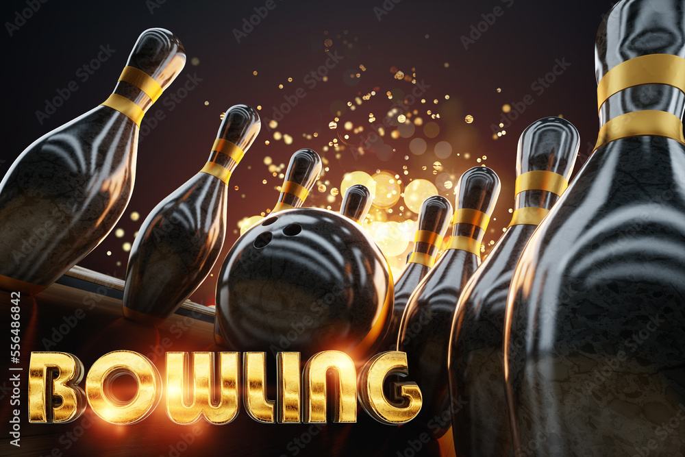 Bowling Poster for advertising, poster for the site, modern design ...