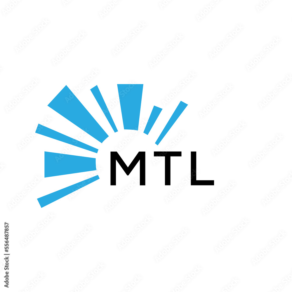 MTL letter logo. MTL blue image on white background and black letter ...