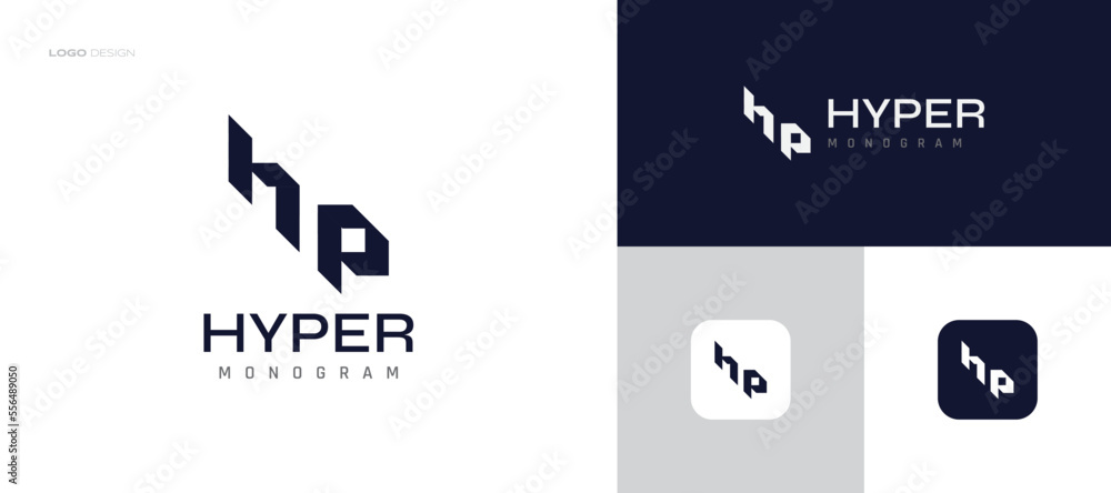 Initial H and P Logo Design with Abstract and Modern Concept. HP Logo ...