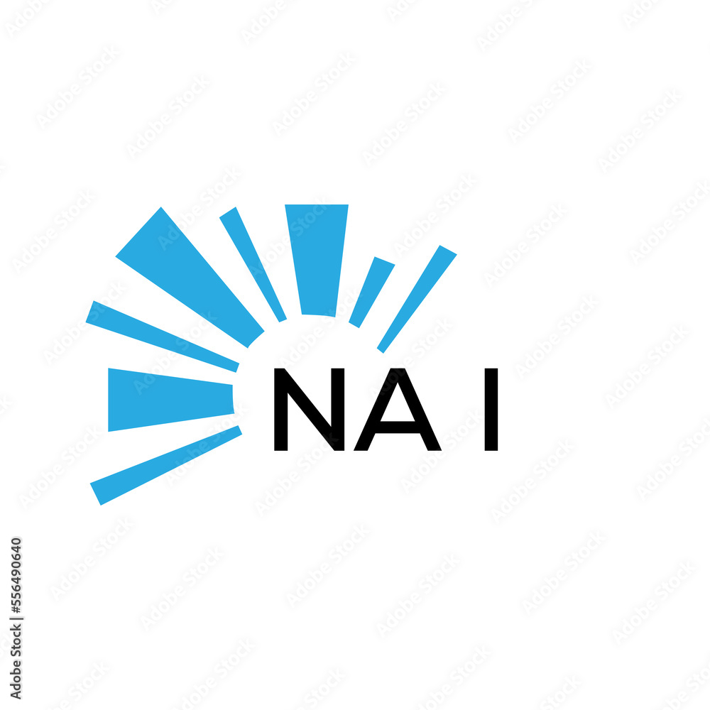NAI letter logo. NAI blue image on white background and black letter ...