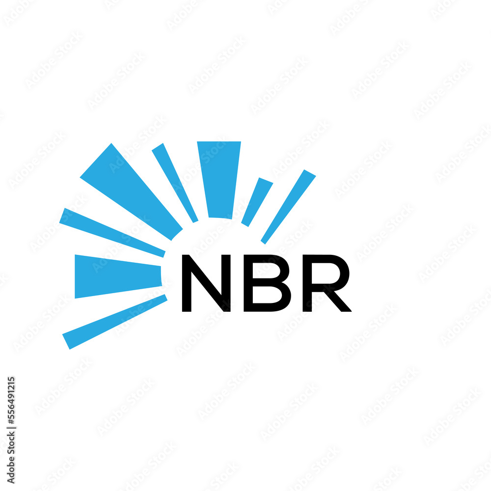 NBR letter logo. NBR blue image on white background and black letter ...