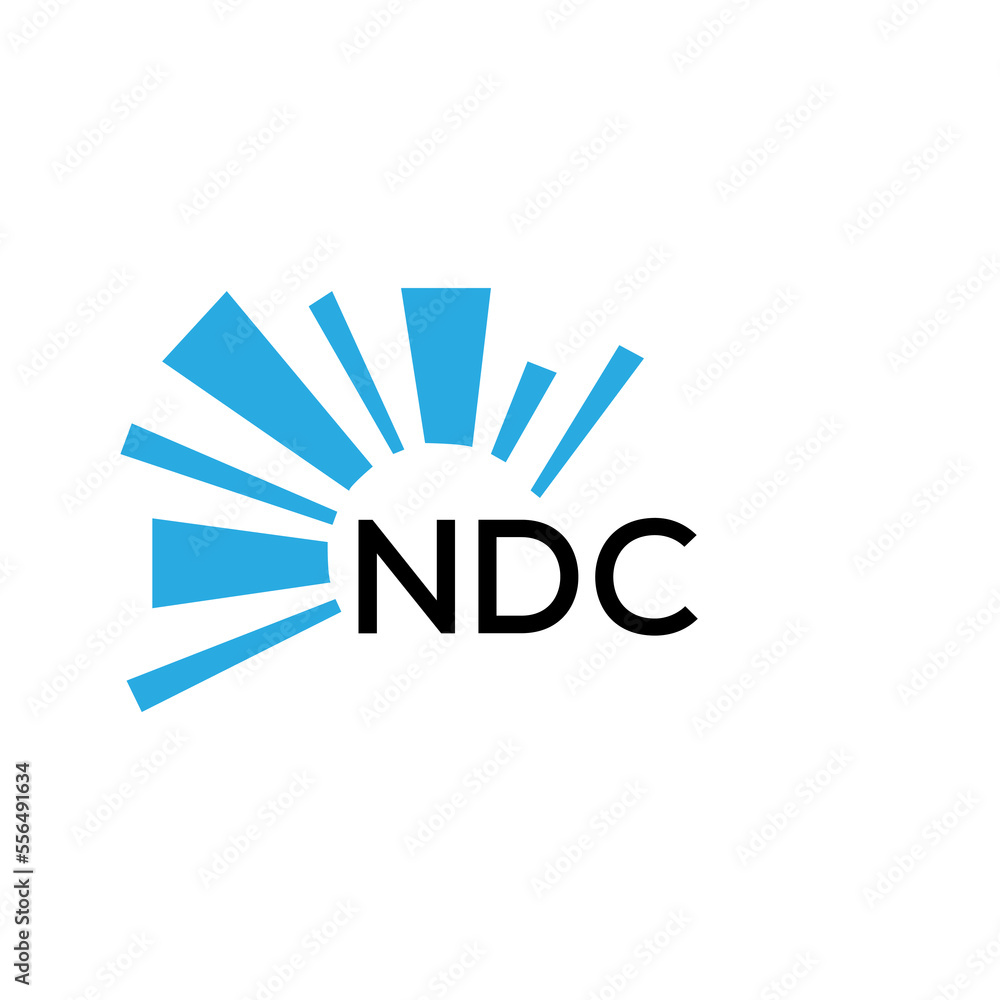 NDC letter logo. NDC blue image on white background and black letter ...