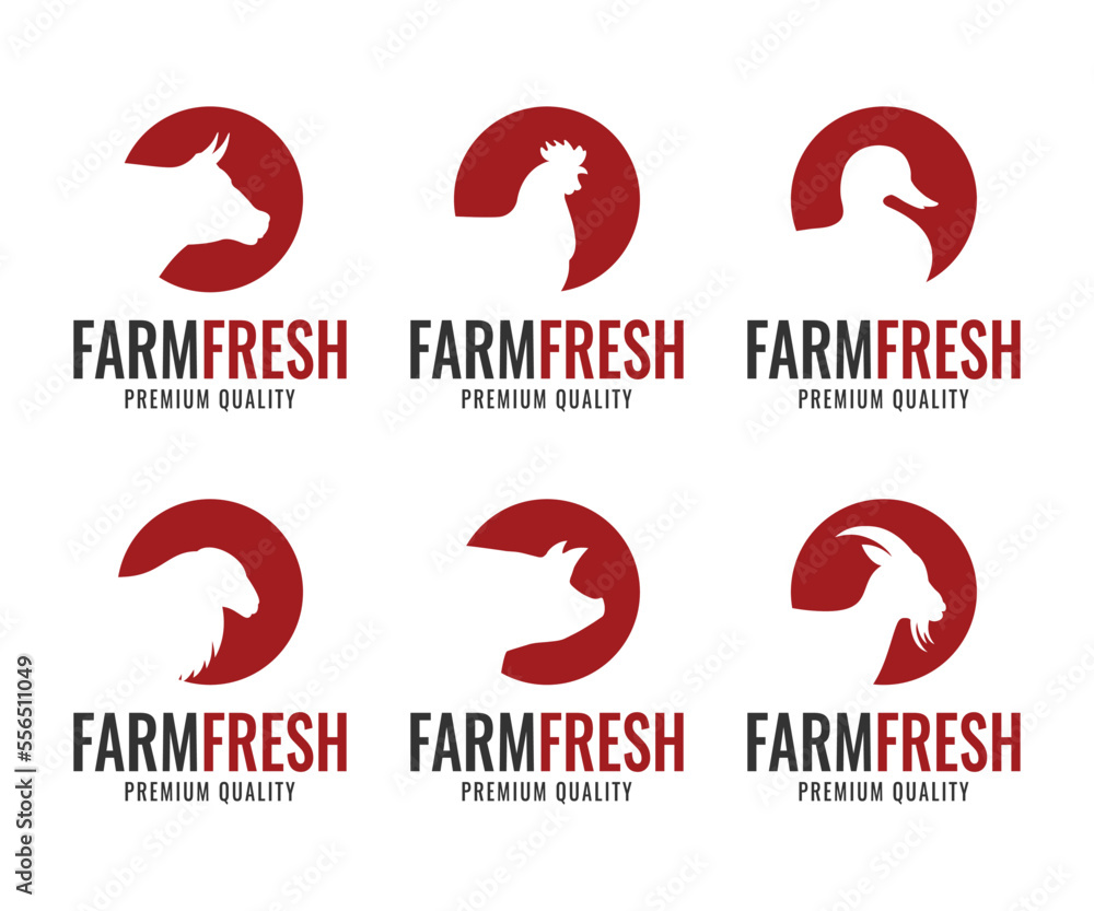 Farm animal logo. Farm logo design template Stock Vector | Adobe Stock