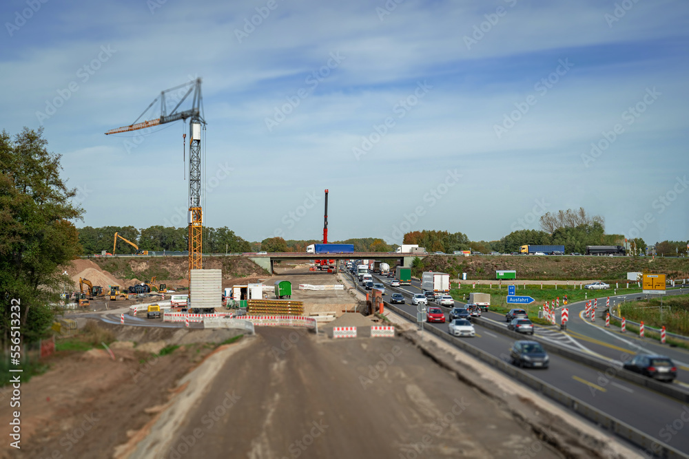 Autobahnausbau und Autobahnbau in Deutschland. Stock Photo | Adobe Stock