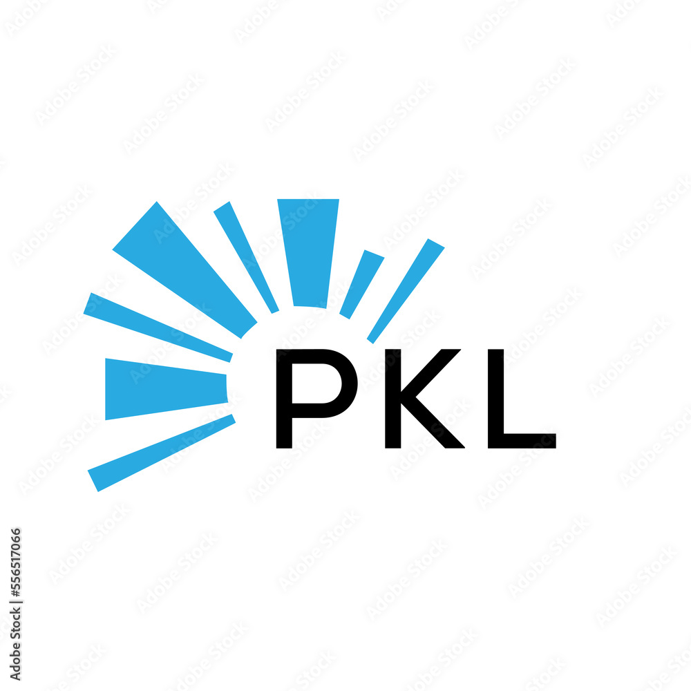 PKL letter logo. PKL blue image on white background and black letter ...