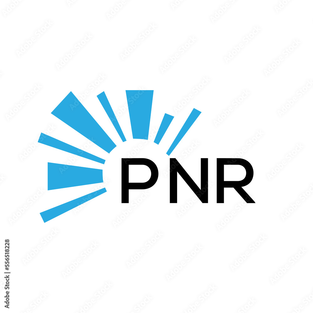 PNR letter logo. PNR blue image on white background and black letter ...