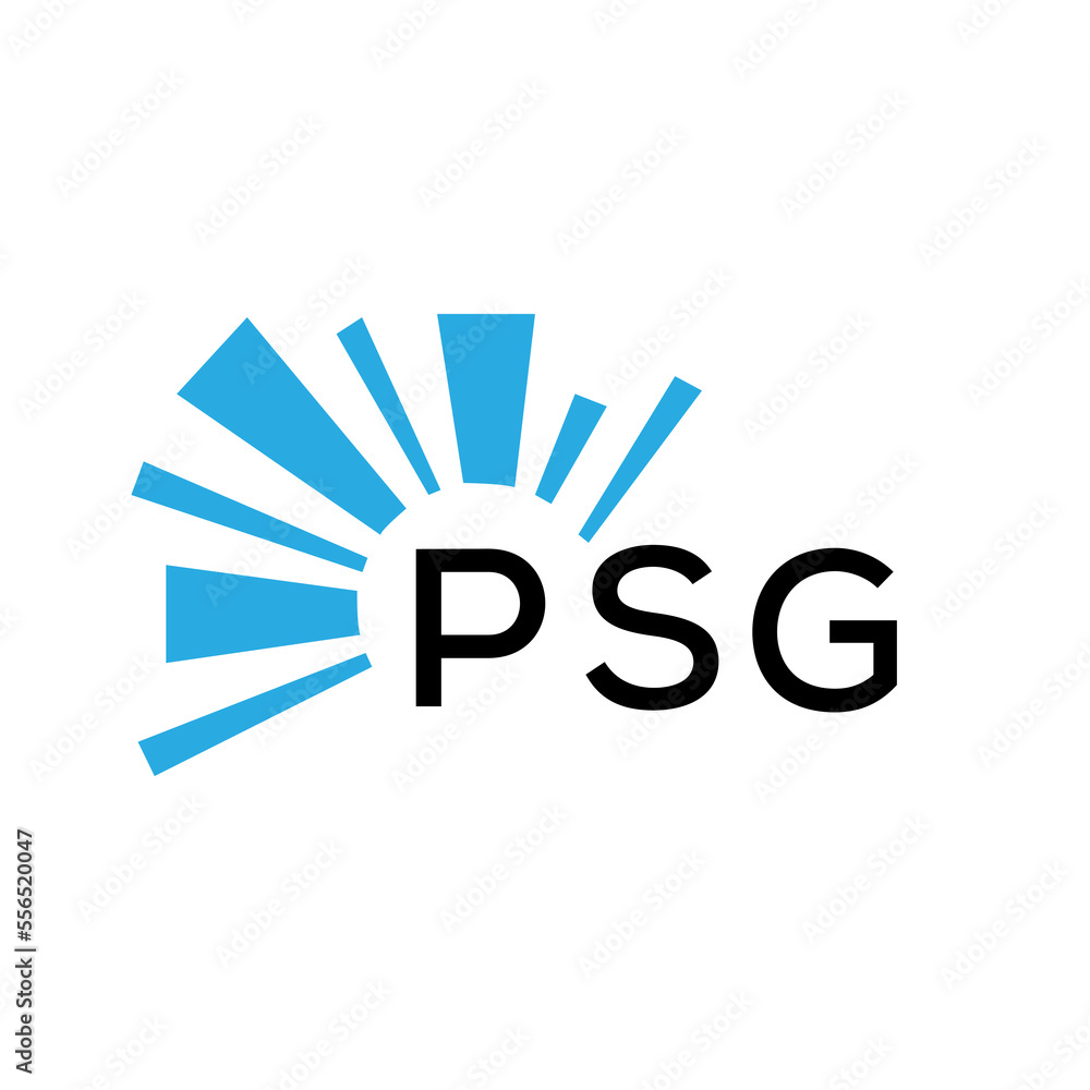 Vetor de PSG letter logo. PSG blue image on white background and black ...