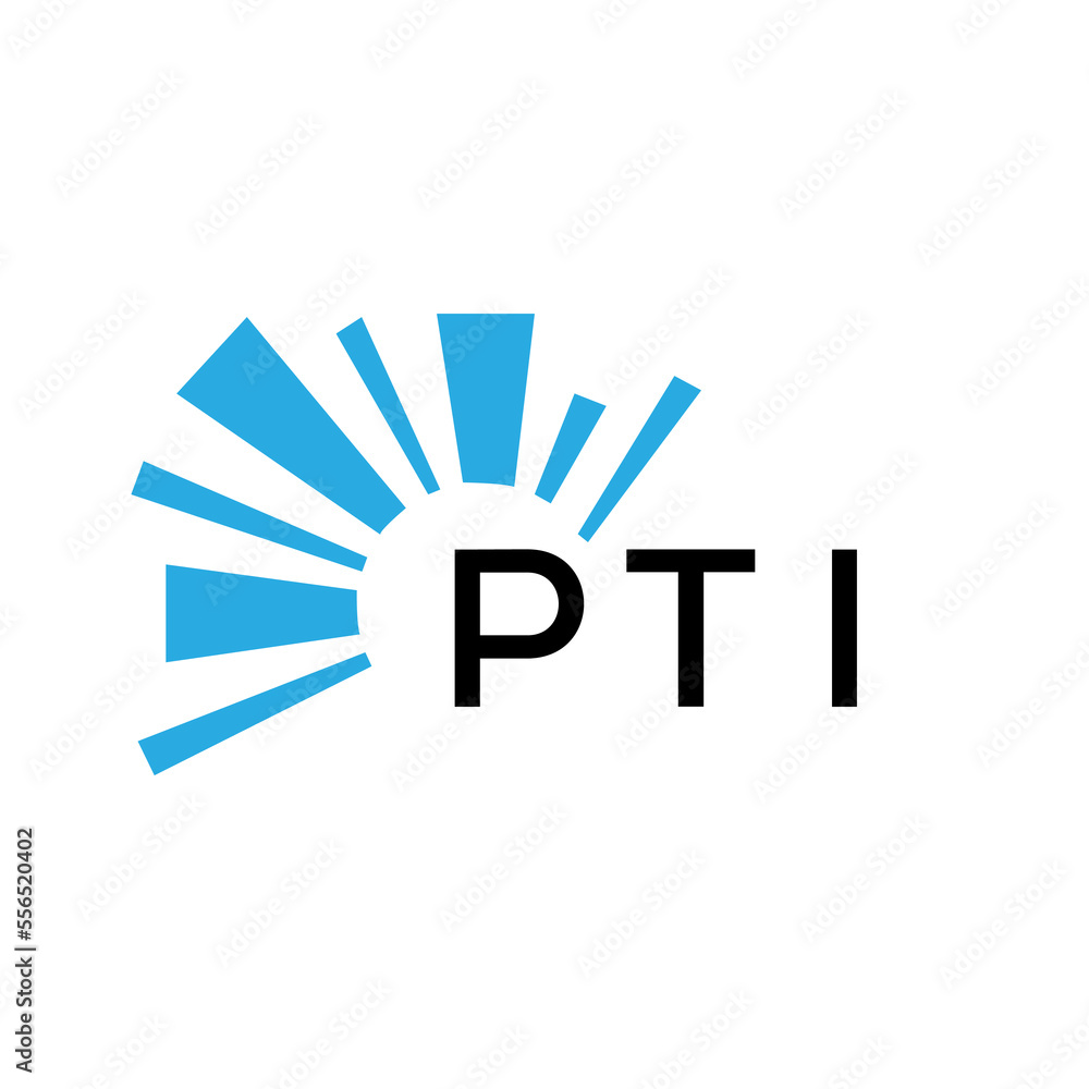 PTI letter logo. PTI blue image on white background and black letter ...