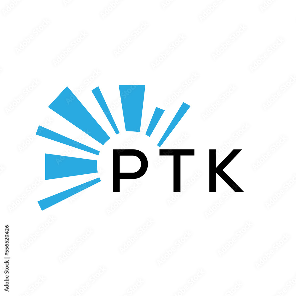 Vetor do Stock: PTK letter logo. PTK blue image on white background and ...