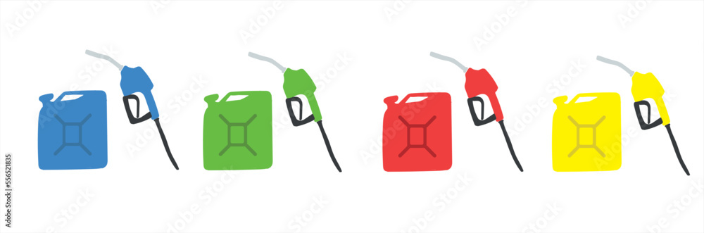 Realistic fuel nozzles. Color isolated gas guns, 3d fueling pistols for ...