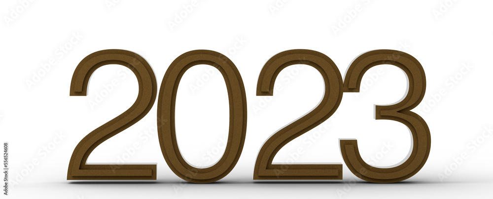 2023 bold letters 3d-illustration isolated Stock Illustration | Adobe Stock