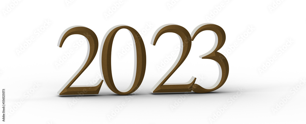 2023 bold letters 3d-illustration isolated Stock Illustration | Adobe Stock