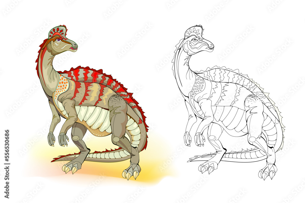 Colorful and black and white page for coloring book. Illustration of ...