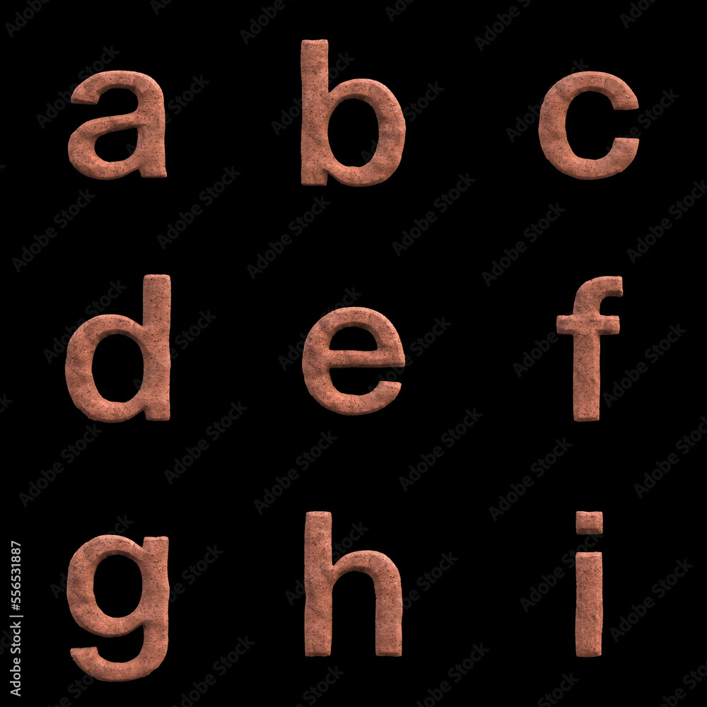 3D Render Set of Roof Tile Alphabet - Font including Letters, Numbers ...