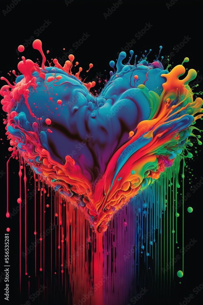 Colorful Paint Splatters Heart