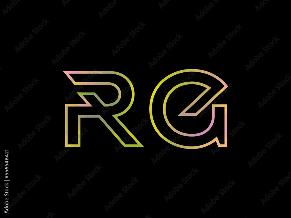RG Letter Logo With Colorful Rainbow Texture Vector Stock Vector ...