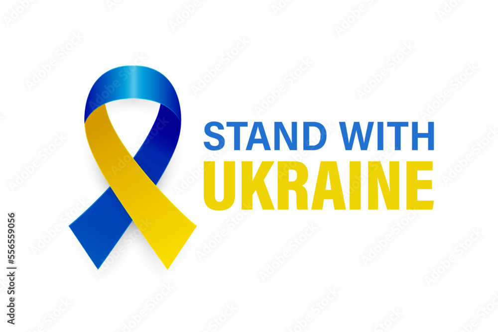 Stand with Ukraine. Anti War Call with the Smbol of Peace with Blue and ...